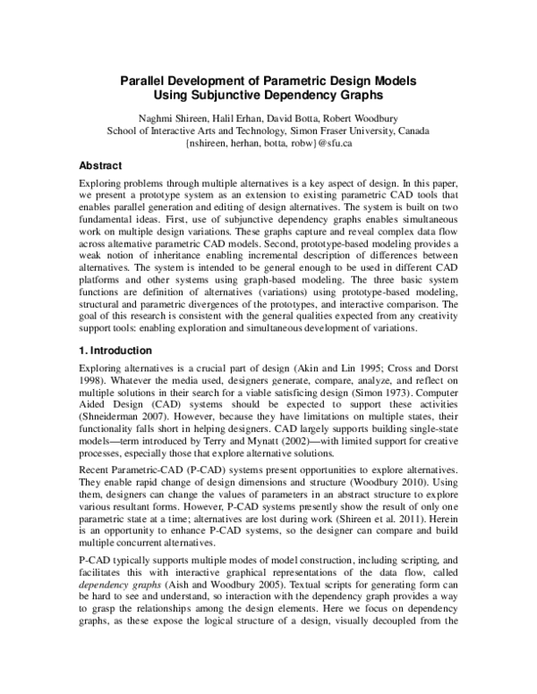 (PDF) Parallel Development of Parametric Design Models Using