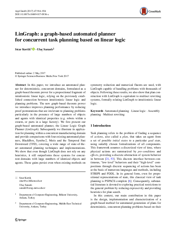 (PDF) LinGraph: a graph-based automated planner for concurrent task planning based on linear logic