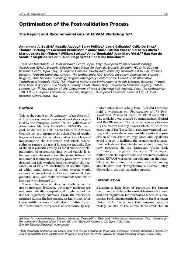(PDF) Optimisation of the Post-validation Process