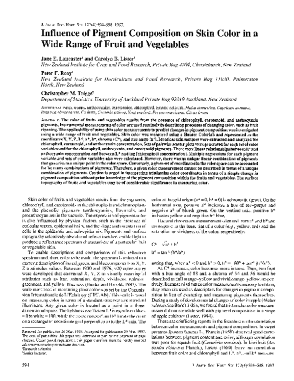 (PDF) Influence of Pigment Composition on Skin Color in a Wide Range of ...