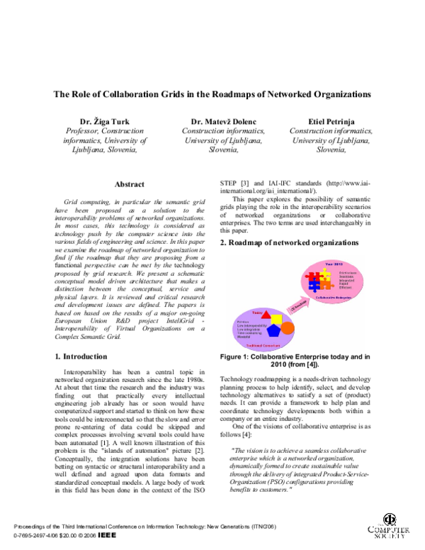 (PDF) The Role of Collaboration Grids in the Roadmaps of Networked ...