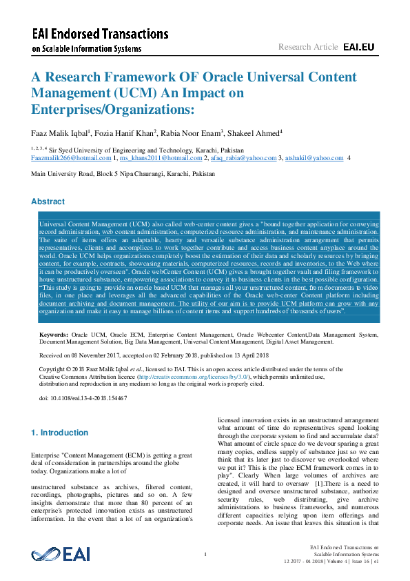 (PDF) A Research Framework OF Oracle Universal Content Management (UCM ...