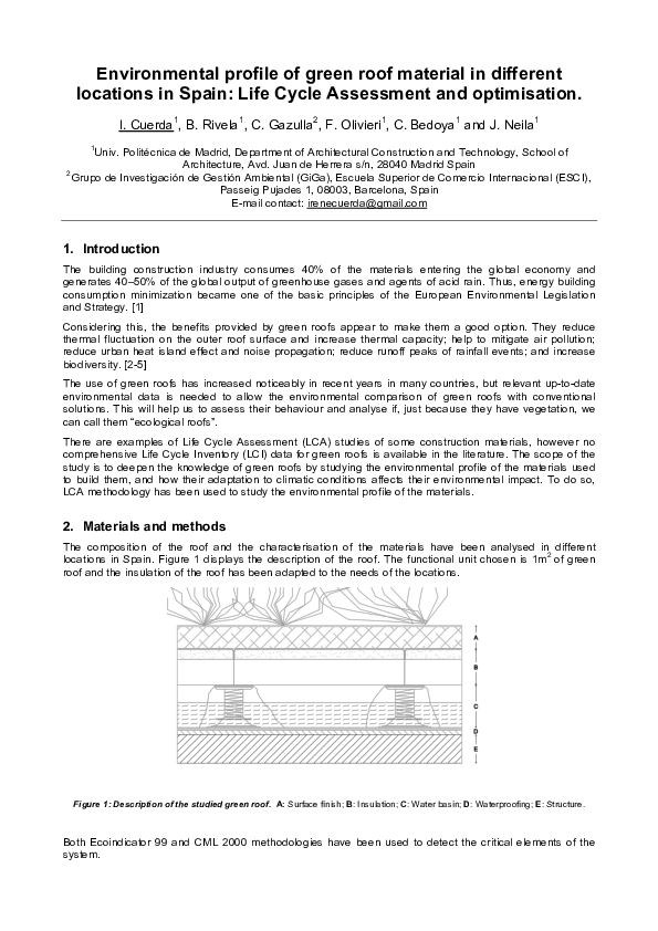 (PDF) Environmental profile of green roof material in different ...