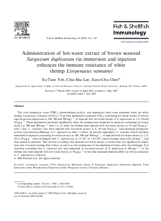 (PDF) Administration of hot-water extract of brown seaweed Sargassum ...