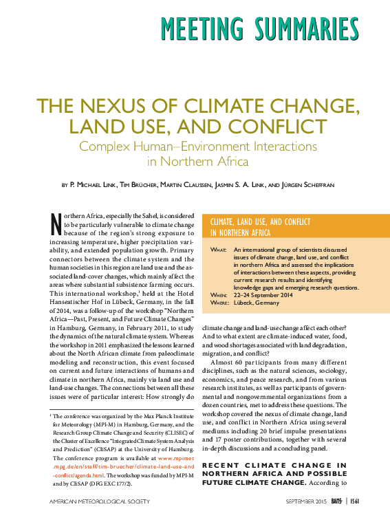 (PDF) The nexus of climate change, land use, and conflict: complex ...