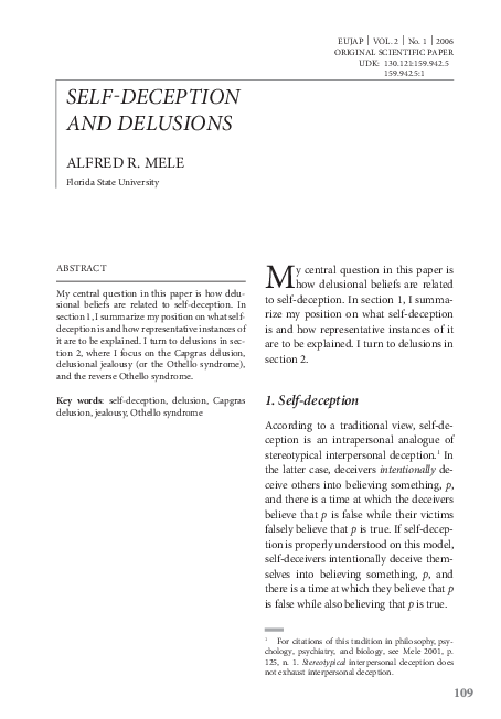 (PDF) Self-Deception and Delusions