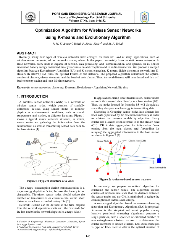 (PDF) Optimizing Wireless Sensor Networks with EA-K
