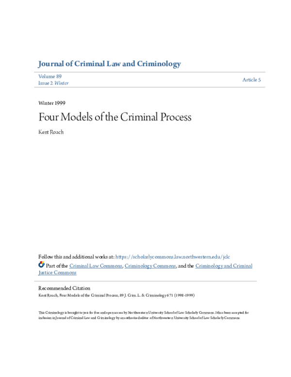 (PDF) Four models of the criminal process