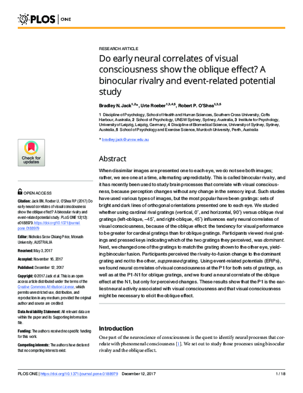 (PDF) Do early neural correlates of visual consciousness show the ...