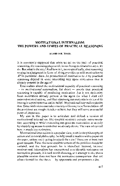 (PDF) Motivational internalism: The powers and limits of practical ...