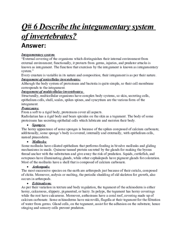 (DOC) Invertebrate integument
