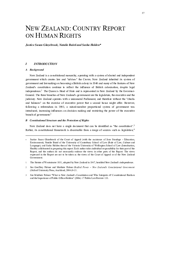(PDF) New Zealand: Country Report on Human Rights