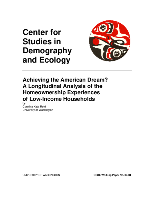 (PDF) Achieving the American Dream? A Longitudinal Analysis of the ...