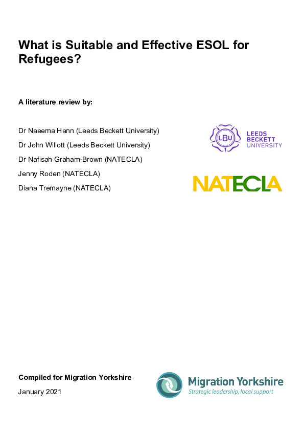 (DOC) What is Suitable and Effective ESOL for Refugees?