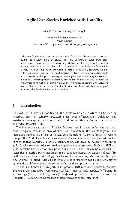 (PDF) Agile User Stories Enriched with Usability