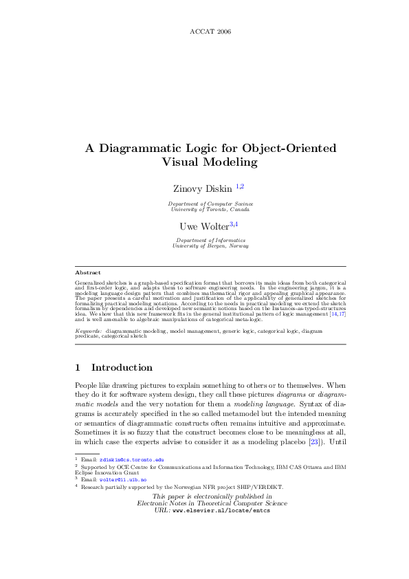 Pdf A Diagrammatic Logic For Object Oriented Visual Modeling