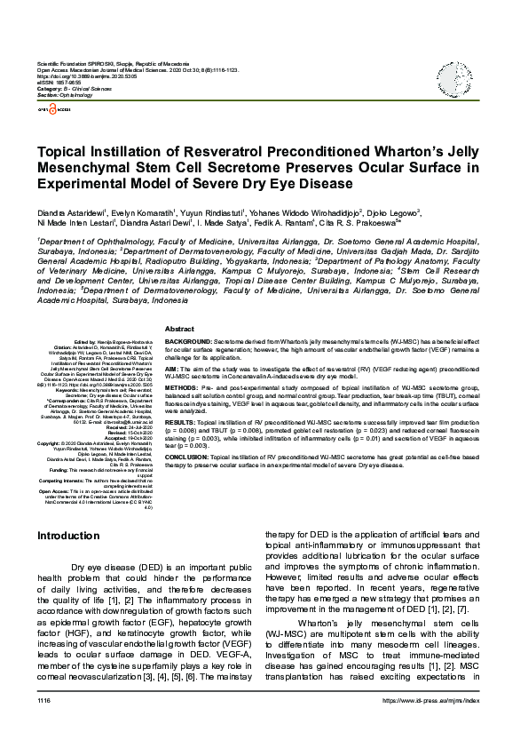 (PDF) Topical Instillation of Resveratrol Preconditioned Wharton’s ...