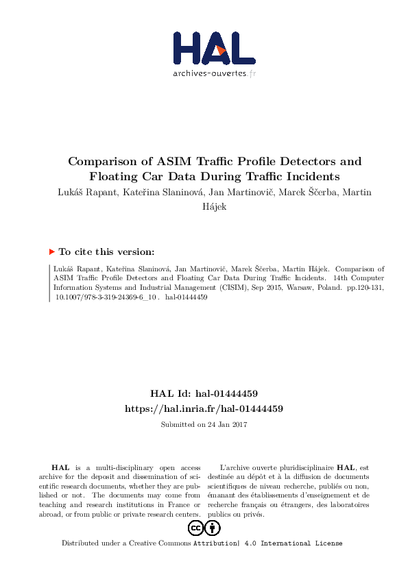 (PDF) Comparison of ASIM Traffic Profile Detectors and Floating Car ...