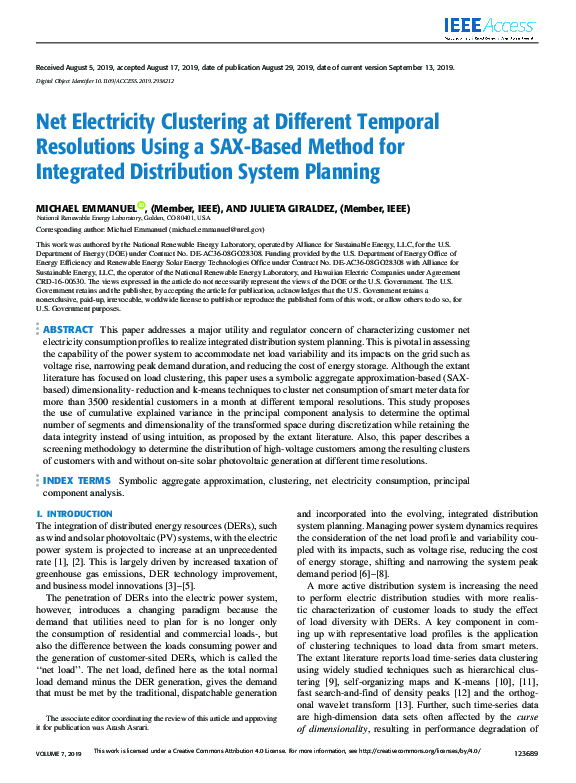 Pdf Net Electricity Clustering At Different Temporal Resolutions