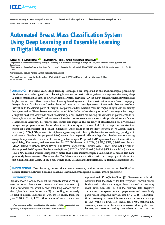 (PDF) Automated Breast Mass Classification System Using Deep Learning ...