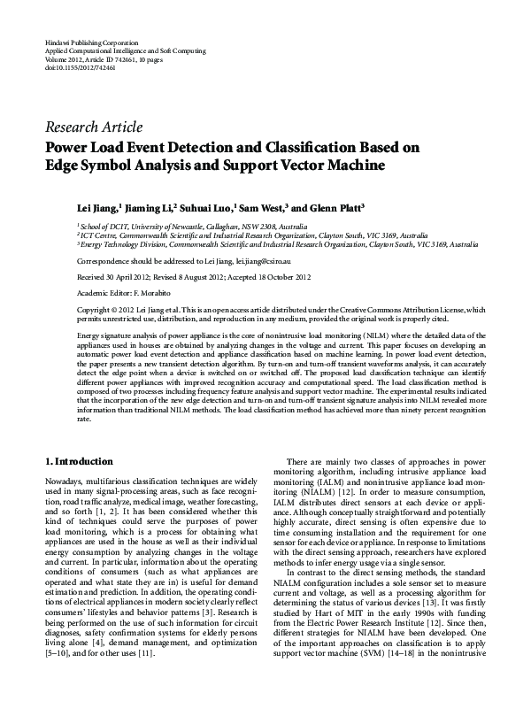 Pdf Power Load Event Detection And Classification Based On Edge Symbol Analysis And Support