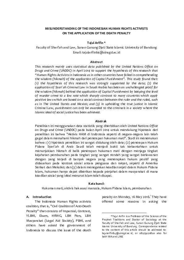 (PDF) Misunderstanding of the Indonesian Human Rights Activists on the ...