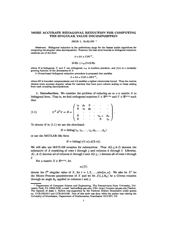 (PDF) More Accurate Bidiagonal Reduction for Computing the Singular ...