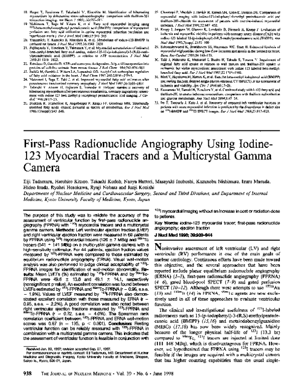 (PDF) First-pass radionuclide angiography using iodine-123 myocardial ...