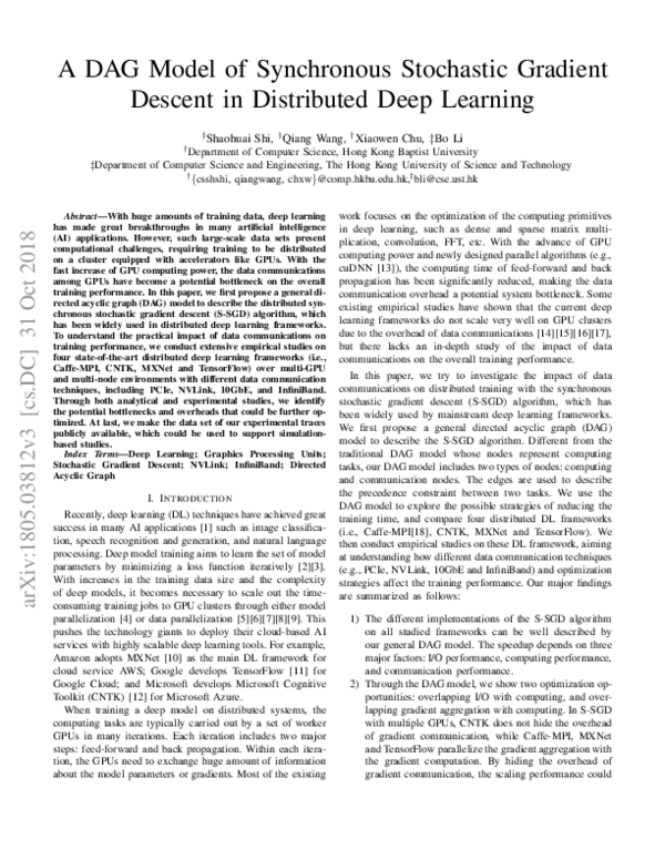 Pdf A Dag Model Of Synchronous Stochastic Gradient Descent In
