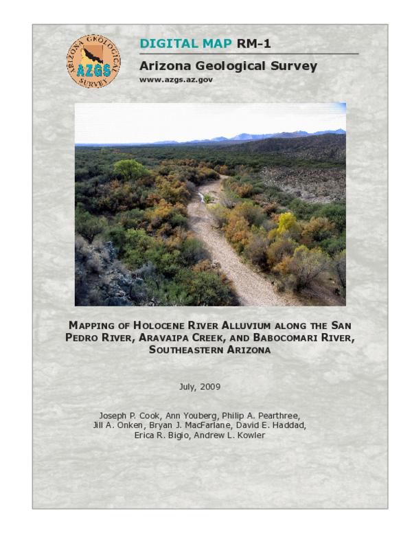 (PDF) Mapping of Holocene River Alluvium along the San Pedro River ...