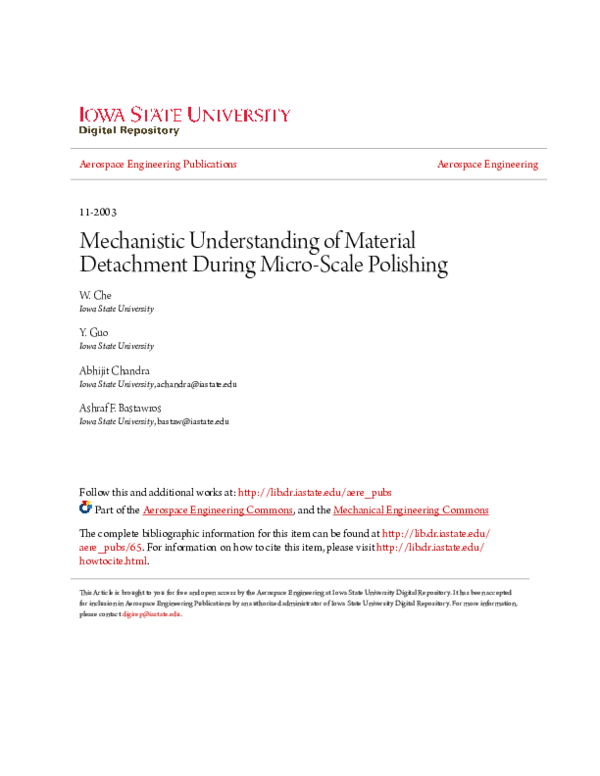 (PDF) Mechanistic Understanding of Material Detachment During Micro ...
