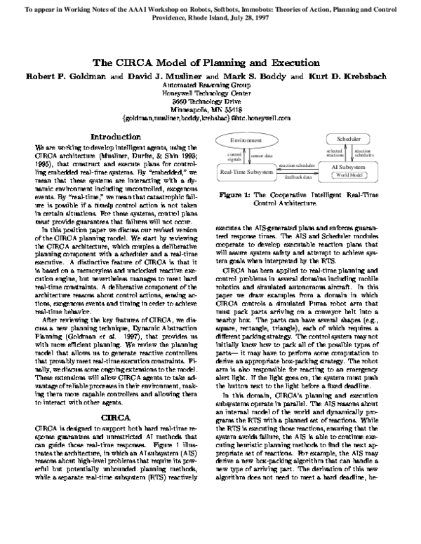 (PDF) The circa model of planning and execution