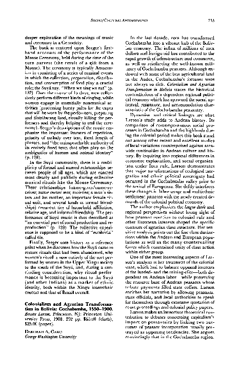 (PDF) Social/Cultural Anthropology: Colonialism and Agrarian ...