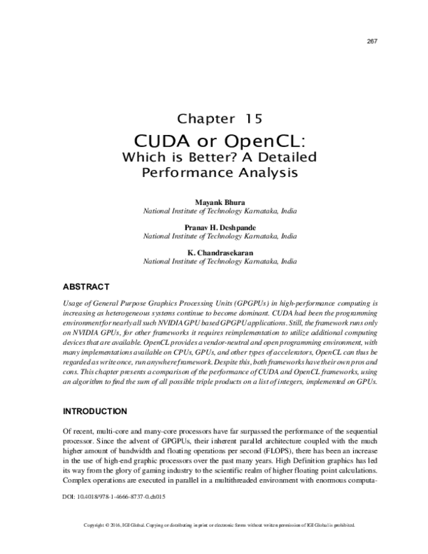 (PDF) CUDA or OpenCL