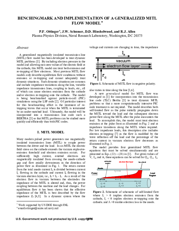 (PDF) Benchingmark and implementation of a generalized MITL flow model | Joe Schumer - Academia.edu