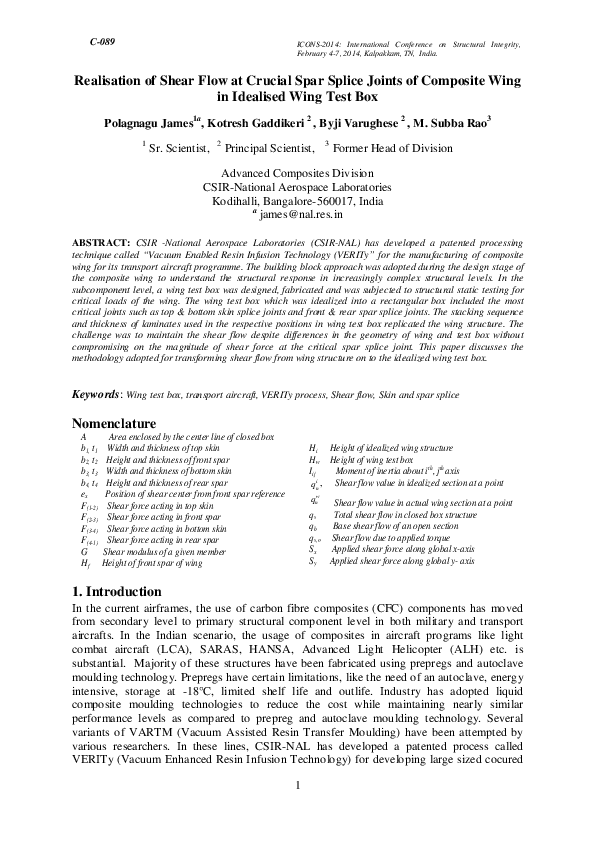 (PDF) Realisation of Shear Flow at Crucial Spar Splice Joints of ...