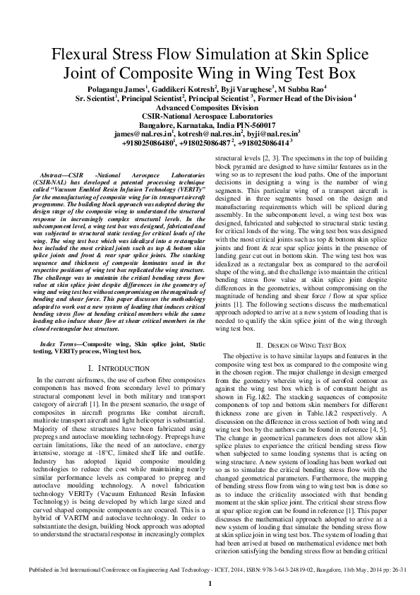 (PDF) Flexural Stress Flow Simulation at Skin Splice Joint of Composite ...