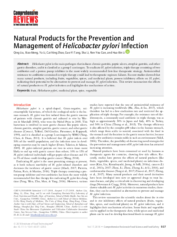 (PDF) Natural Products for the Prevention and Management of ...