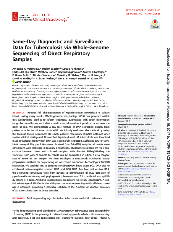 (PDF) Same-day diagnostic and surveillance data for tuberculosis via ...
