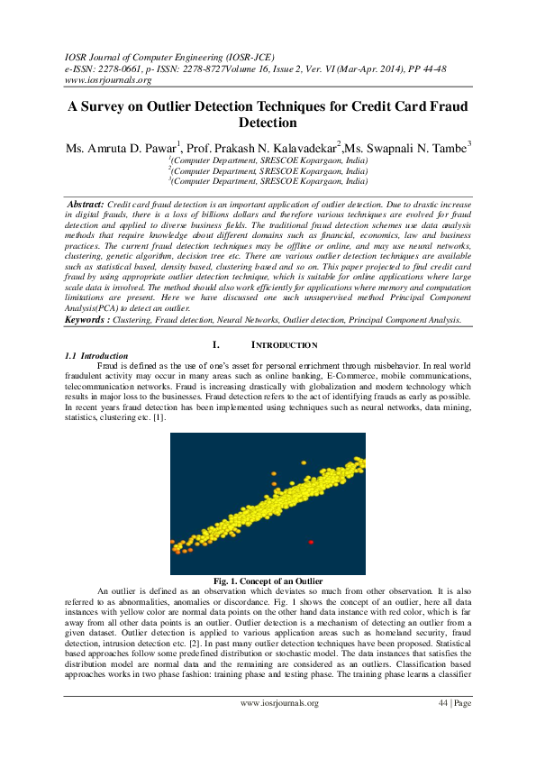(PDF) A Survey on Outlier Detection Techniques for Credit Card Fraud ...
