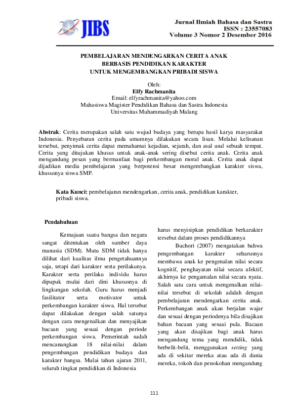 (PDF) Pembelajaran Mendengarkan Cerita Anak Berbasis Pendidikan ...