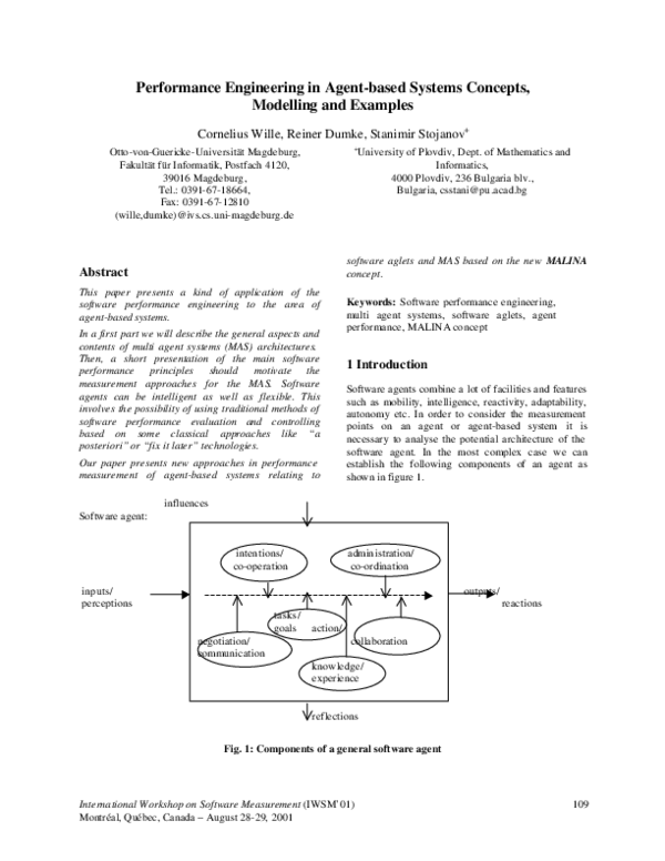 (PDF) Performance Engineering in Agent-Based Systems Concepts ...