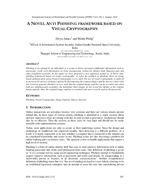(PDF) A Novel Anti phishing framework based on visual cryptography