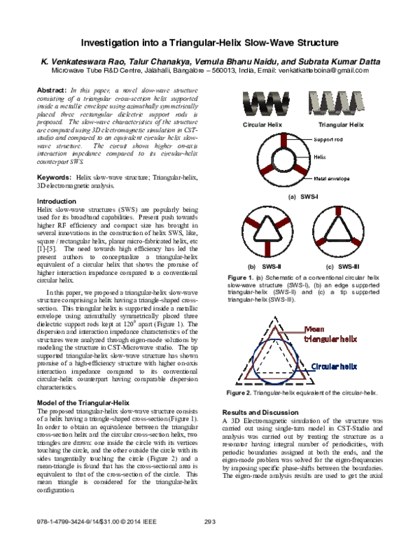 (PDF) Investigation into a triangular-helix slow-wave structure