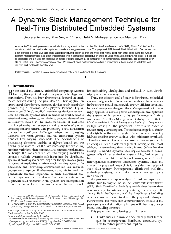 (PDF) Dynamic Slack Management for Energy-Efficient Embedded Systems