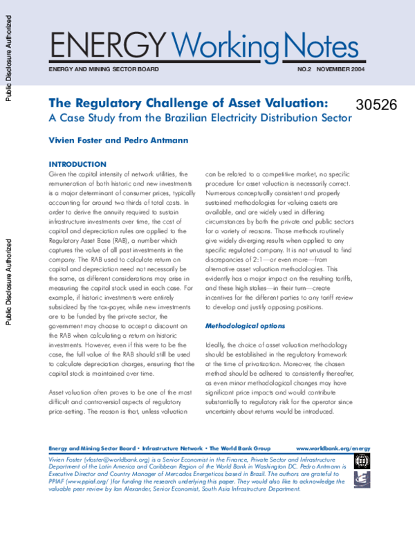 (PDF) The regulatory challenge of asset valuation: a case study from ...