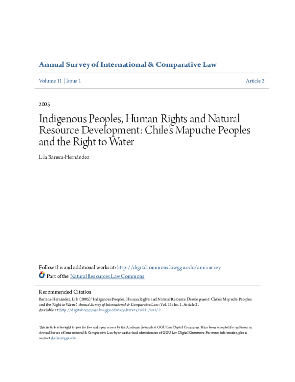 (PDF) Indigenous Peoples, Human Rights and Natural Resource Development ...