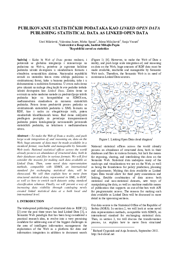 (PDF) Publishing Statistical Data As Linked Open Data