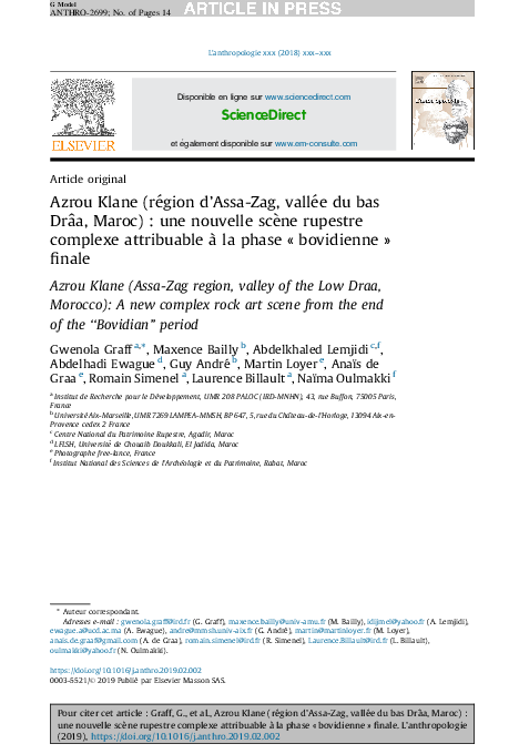 (PDF) Azrou Klane (région d’Assa-Zag, vallée du bas Draâ, Maroc) : une ...
