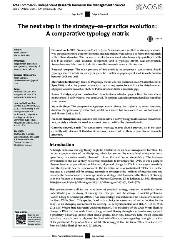 (PDF) The next step in the strategy–as–practice evolution: A ...